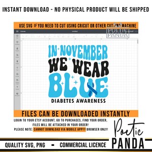 Diabetes Awareness SVG PNG, Blue Ribbon Svg, T1d Svg, Support Squad Svg ...