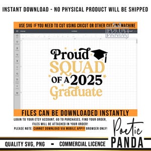 Proud Squad of 2025 Graduate SVG PNG, Class of 2025 Svg, Grad Squad ...