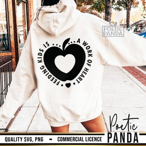 Feeding Kids is A Work of Heart SVG PNG, Back to School S, , Cafeteria ...