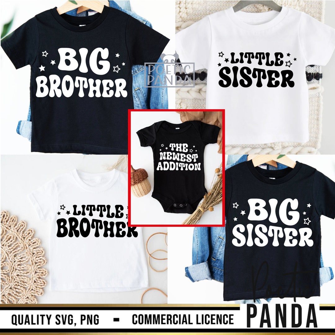 5 DESIGNS Big Little Bro Sis SVG PNG, Sister Svg, Big Brother Svg ...