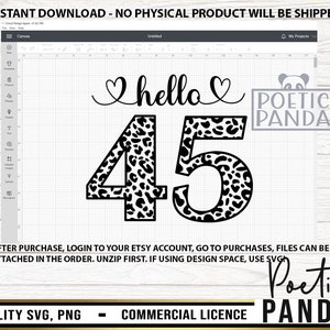 Hello 45 SVG PNG, Birthday Queen Svg, 45th, Birthday Gift Svg, Limited ...