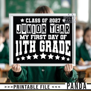 Printable 1st Day of Junior Year Sign PNG, First Day of 11th Grade ...