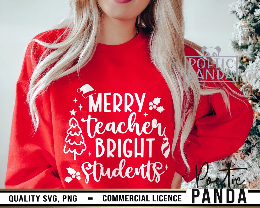 Merry Teacher Bright Students SVG PNG Math Teacher Svg Merry - Etsy