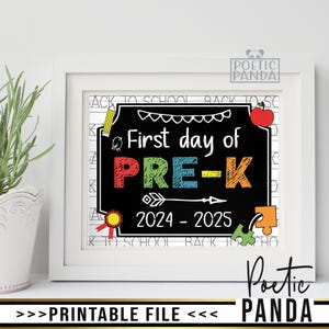Printable First Day of Prek Sign, 1st Day of Prek Sign, Printable ...