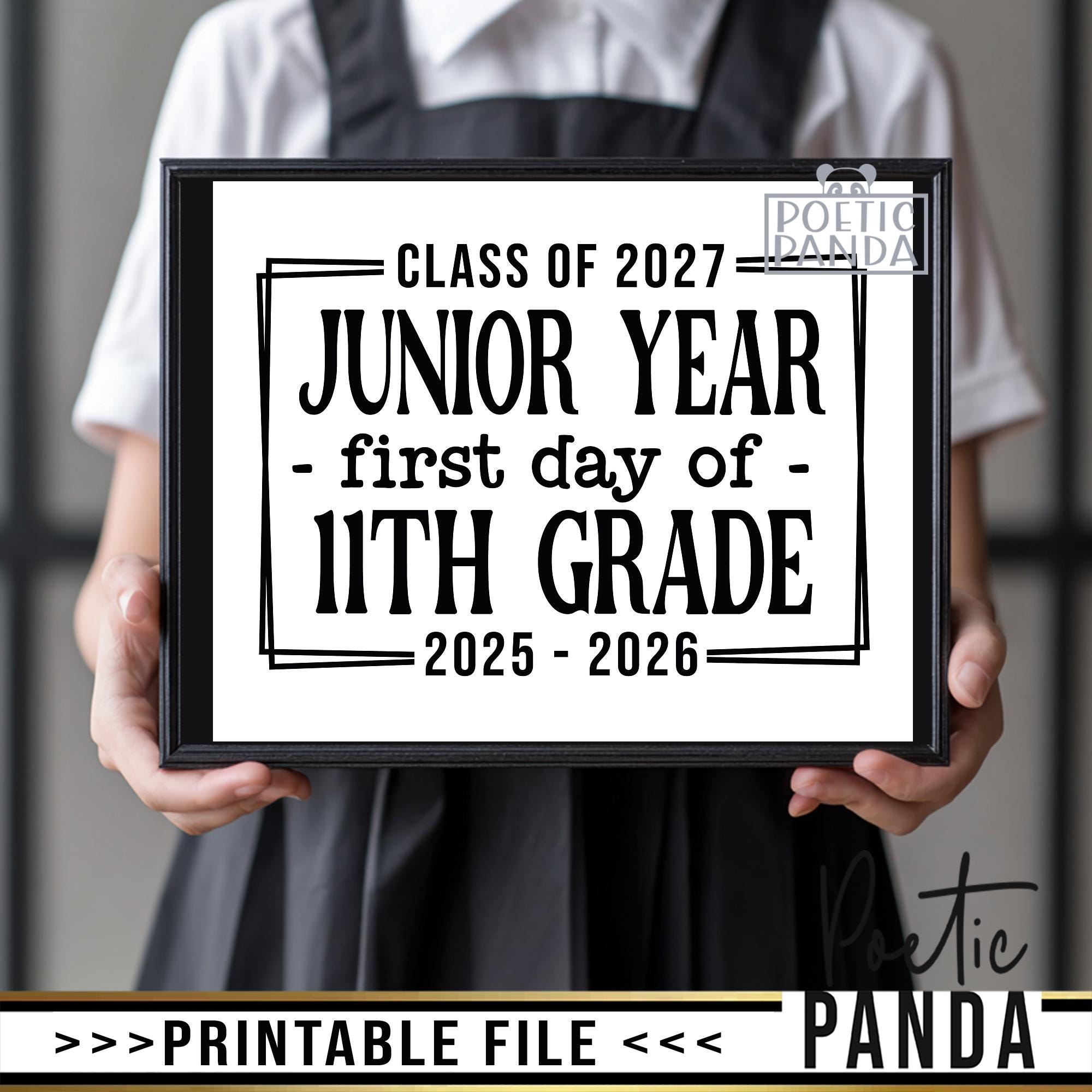 Printable Sign First Day of Junior Year PNG, 1st Day of 11th Grade ...