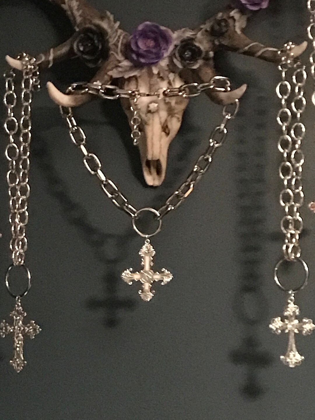 Gothic Inverted Cross Pentacle Silver Pendant Necklace Jewellery Emo ...