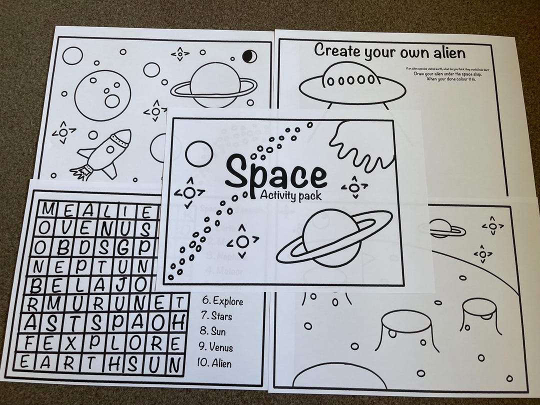 Space Themed Activity Pack - Etsy