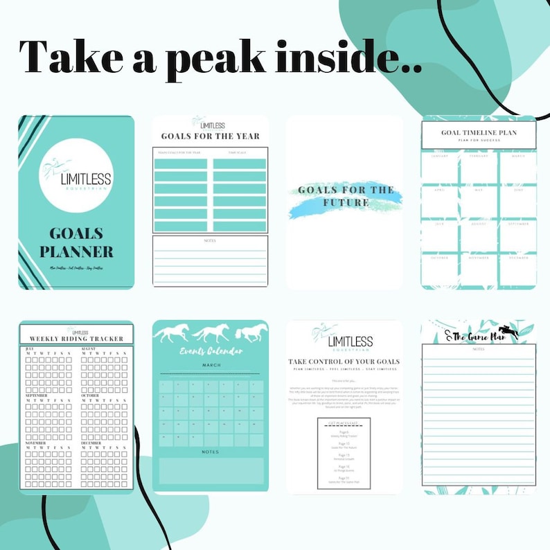 Equestrian Goals Planner A4 Size (digital Download), Riding Planner ...