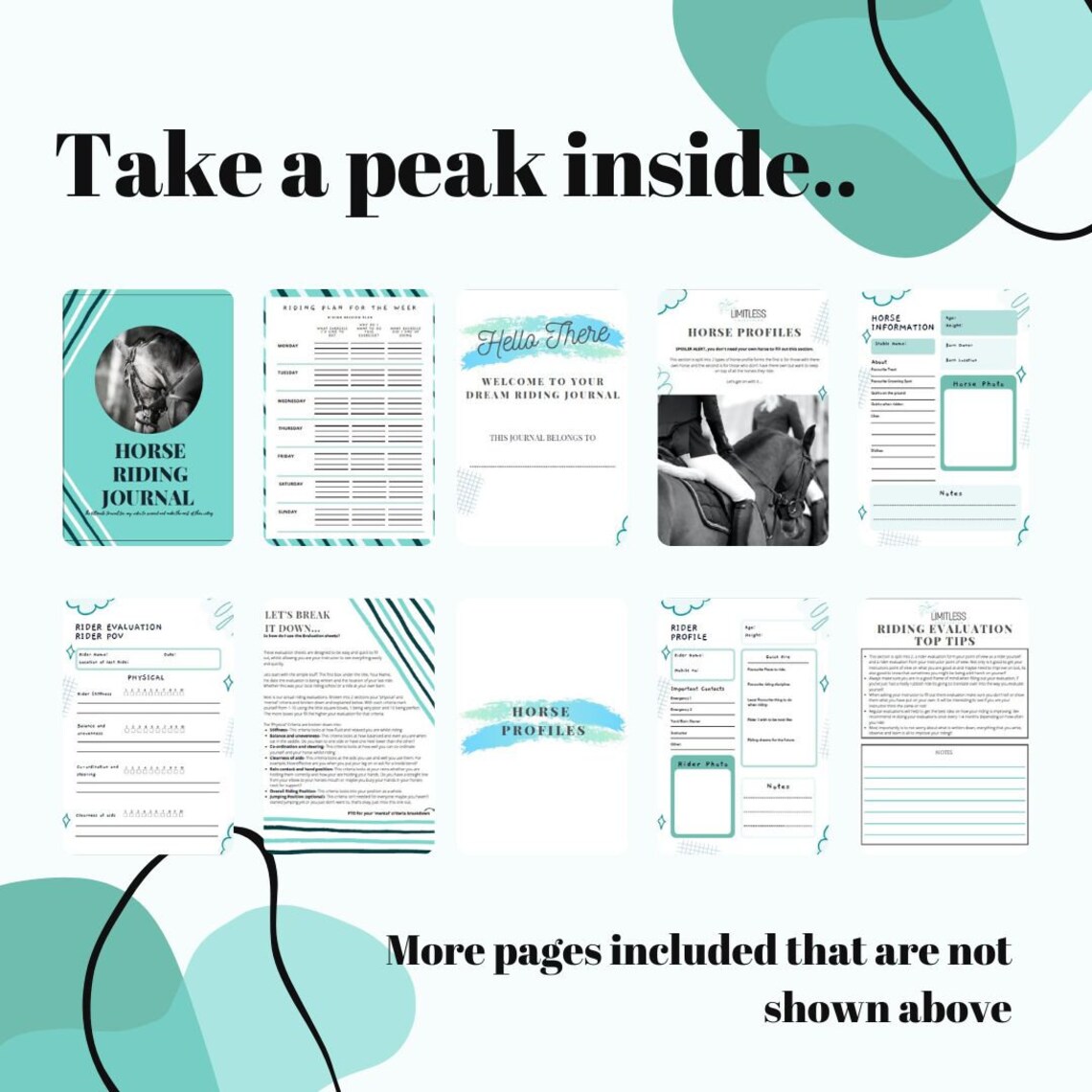 Horse Riding Journal (digital Download), Riding Planner, Horse Journal ...