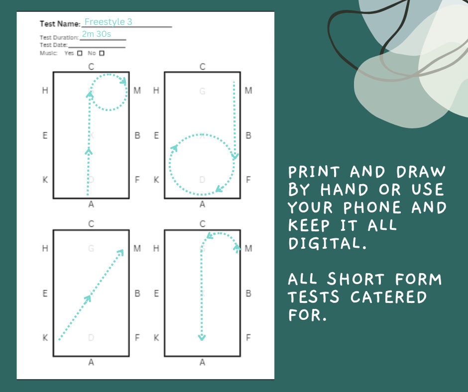 Printable Dressage Tests Template | Printable Dressage Arena | Dressage ...
