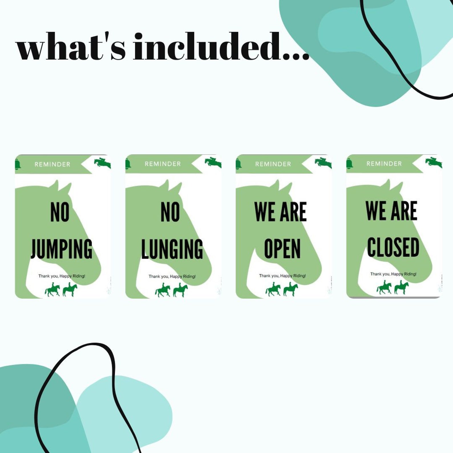 Printable Horse Stable and Yard Signs (digital Download), Horse Signs ...