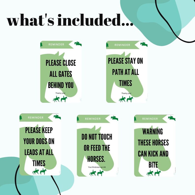 Printable Horse Field Signs (digital Download), Horse Signs, Horse ...