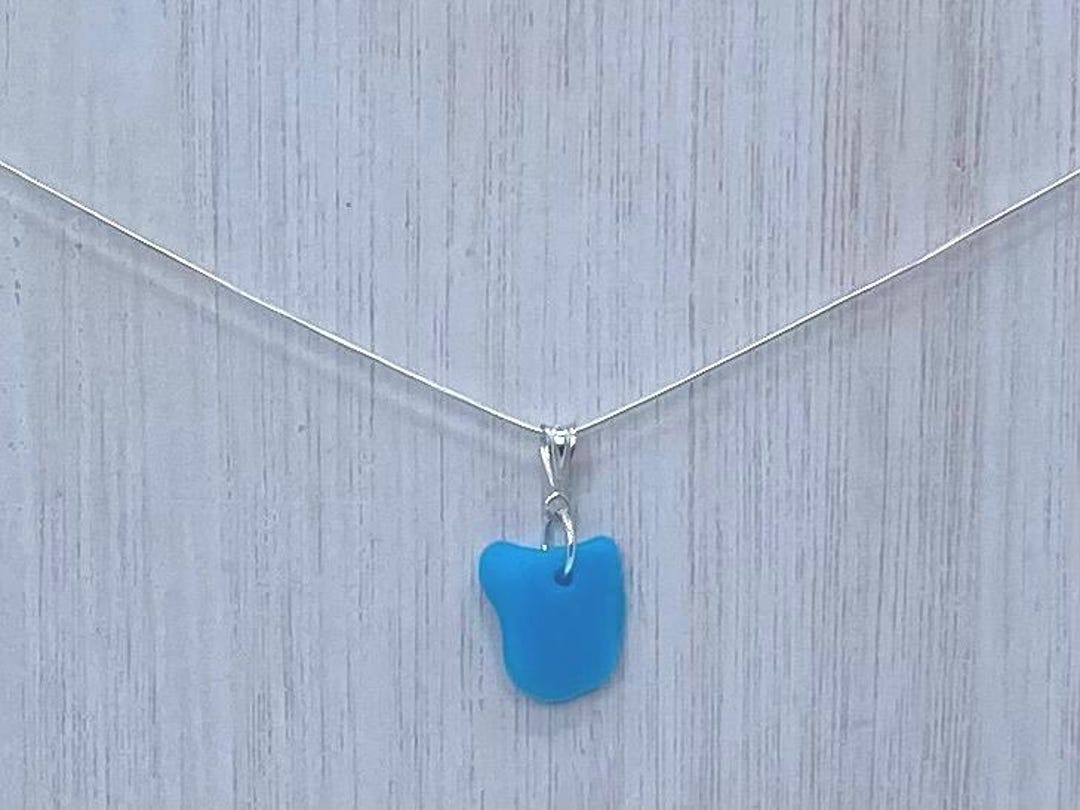 Rare Blue Opaque Sea Glass, Sea Glass Necklace, Scottish Sea Glass, Sea ...