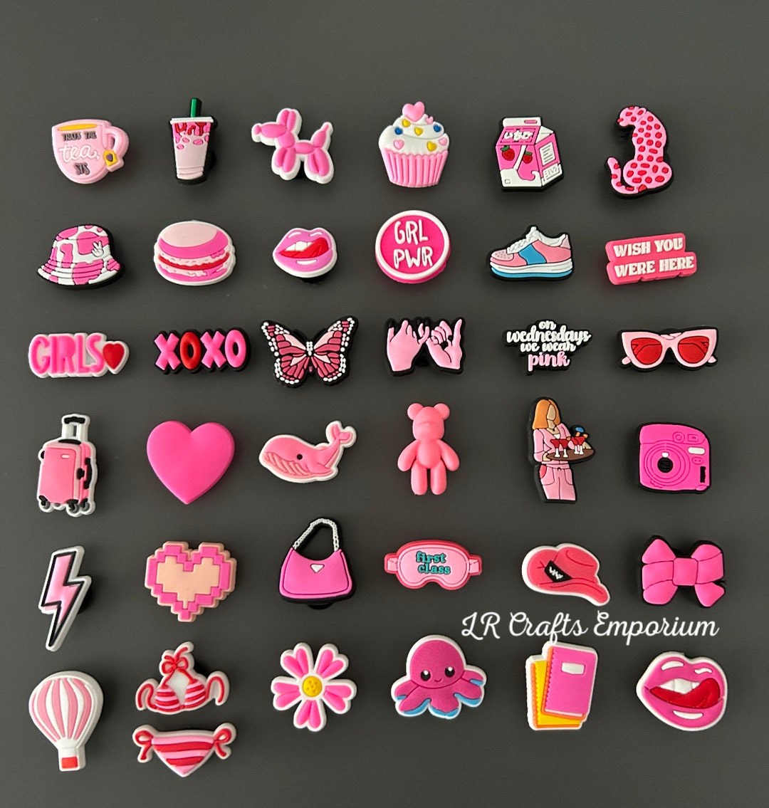 Pink Croc Charms | Pink | Croc Charms | Shoe Charms | Shoe Clips ...