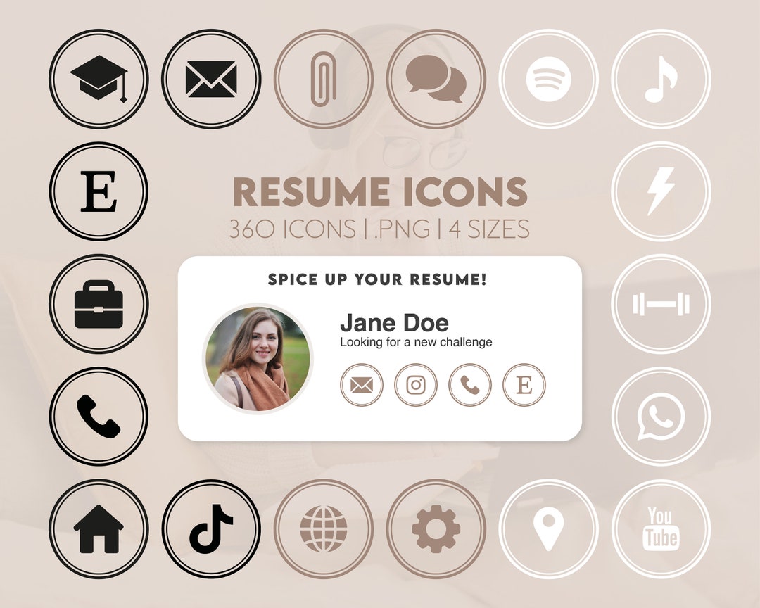 Resume Icons Circle / Minimal Digital Download - Etsy Australia
