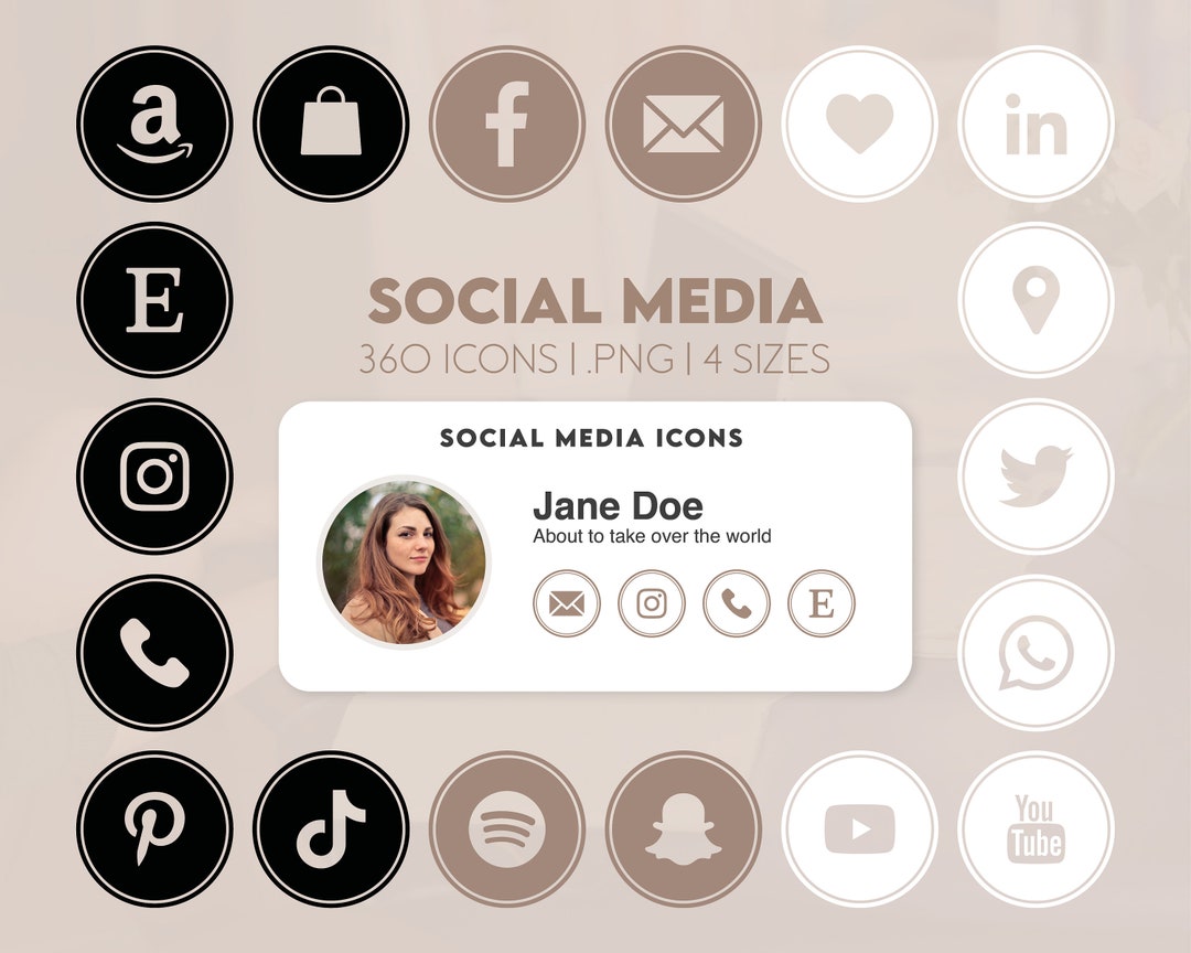 Social Media Icons Circle Digital Download - Etsy