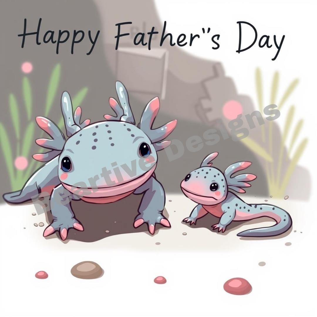 Father's Day Axolotl Printable - Etsy Australia