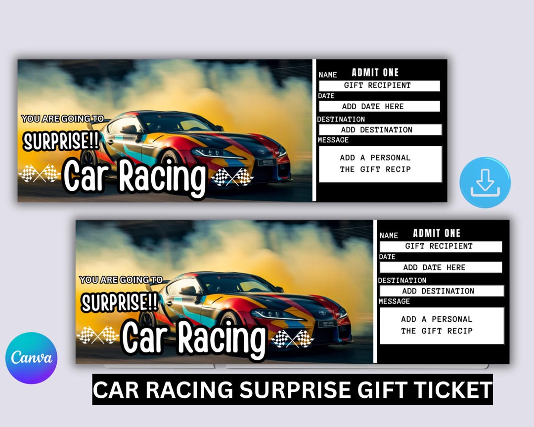Car Racing Surprise Gift Ticket | Driving Experience Racing Ticket | Go ...