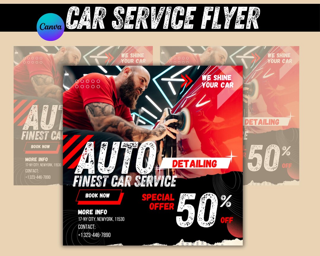 Car Service Flyer, Vehicle Service, Auto Repair Service Flyer ...
