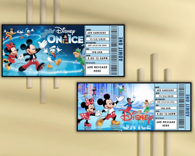 Editable Disneyland on Ice Ticket Template, Surprise Reveal (instant ...