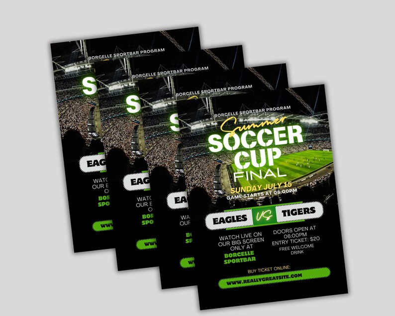 Editable Soccer Flyer Template, Football Flyer, Soccer Sport Party ...