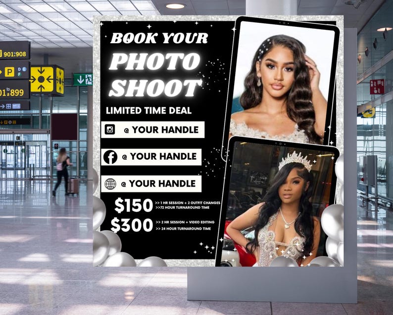 Editable Photoshoot Booking Flyer Template: Photography Marketing ...