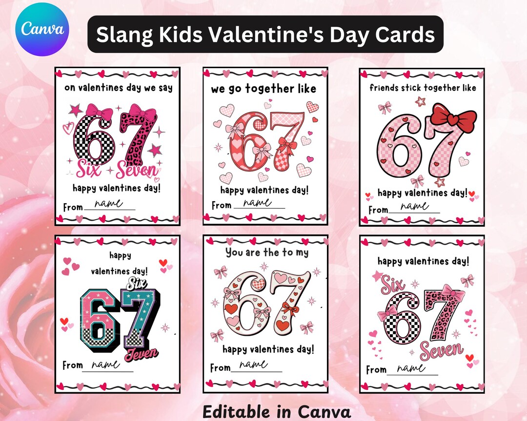 67 Valentine’s Day Cards for Kids | Editable Valentine Printable | Cute ...