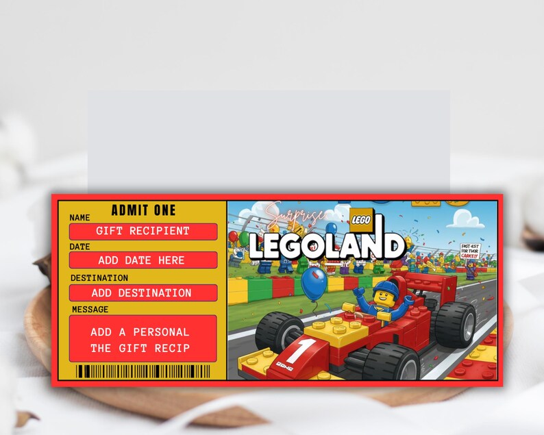 Editable Legoland Ticket | Theme Park Surprise & Kids Birthday Boarding ...