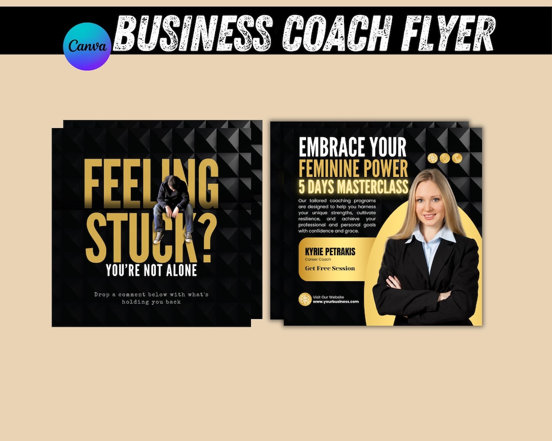 Editable Business Coach Flyer Template, Canva Design (8.5x11 In) - Etsy