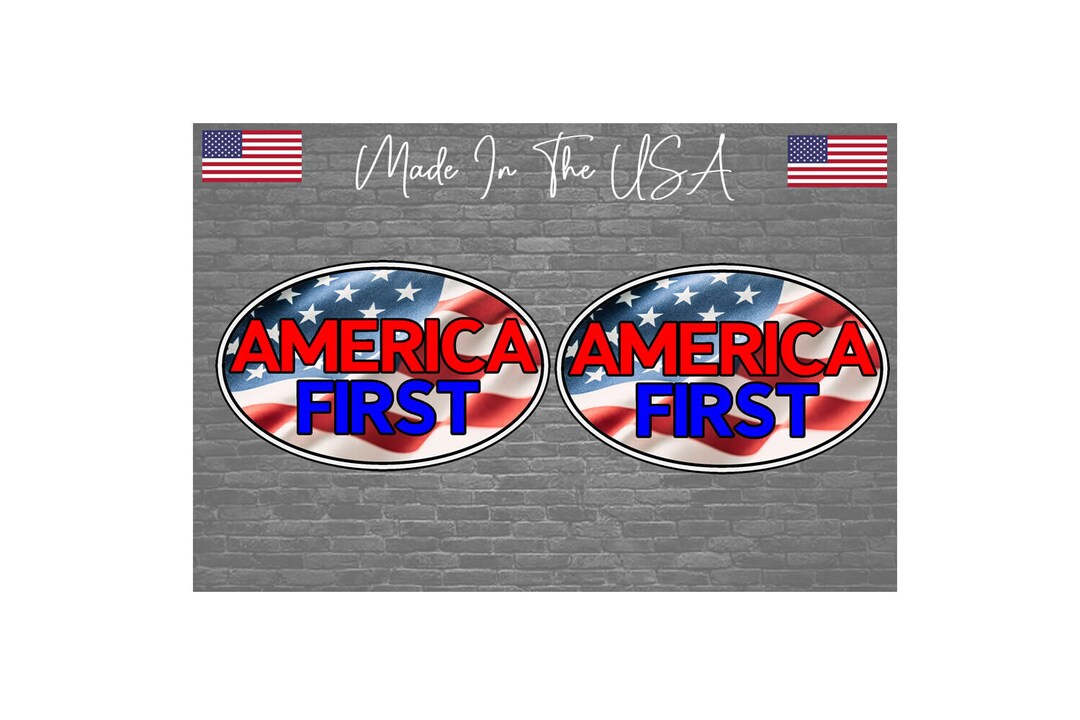 America First Sticker Decal Republician 4 Oval USA Flag - Etsy