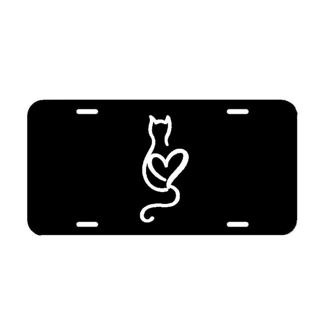 Cat Heart Front License Plate Frame Cat Kitty Cat Lover Cover Car Truck ...