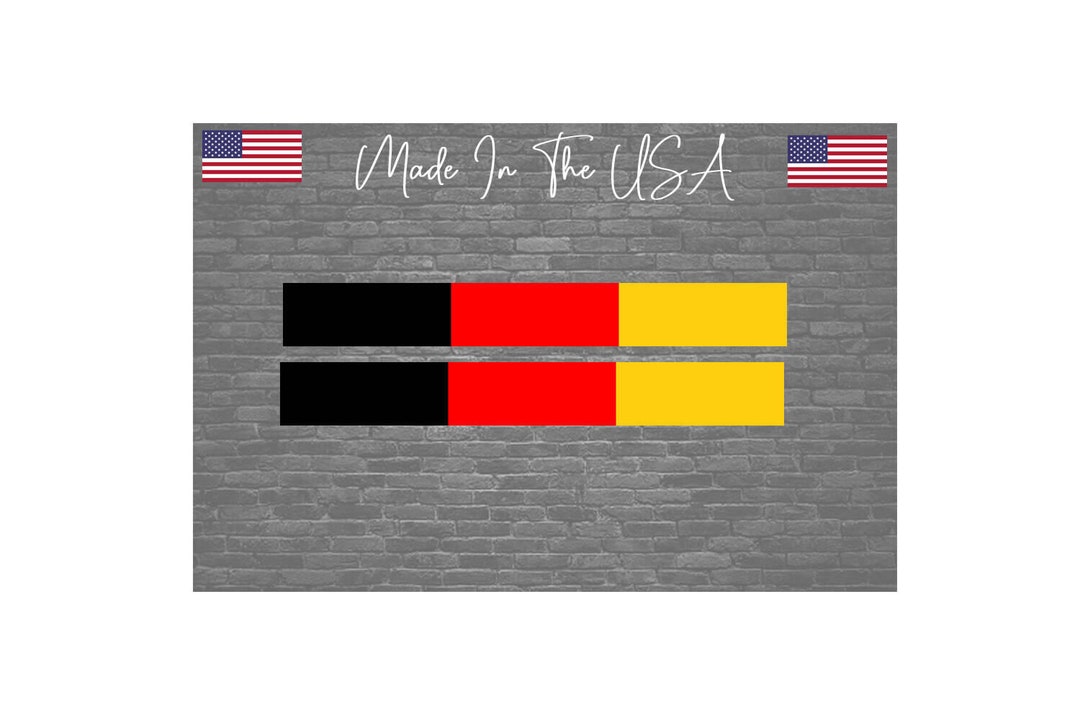 X2 German Flag Stripe Decal Sticker Pack Germany Flag European Choose ...