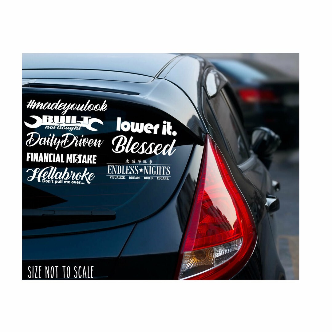 8 Pack JDM Sticker Decal Car Window Stickers 8" Each Choose Color #myl ...