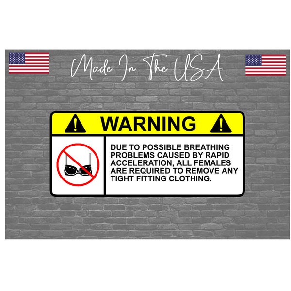 Funny Car Warning Sticker Decal - Etsy