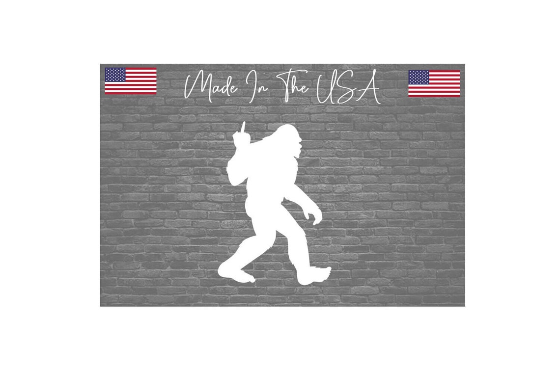Bigfoot Middle Finger Sticker Decal - Sasquatch Funny 5" - Etsy