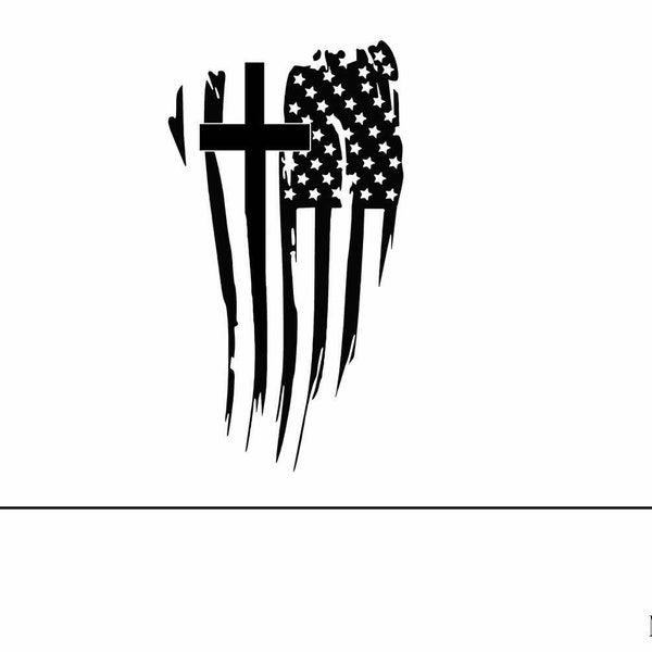 American Flag and Cross Decal - Etsy