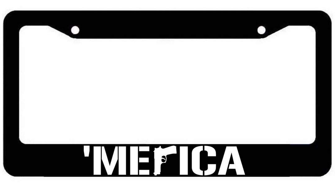 Merica License Plate Frame - 2A FCK Gun Control 2nd Amendment Car Truck ...