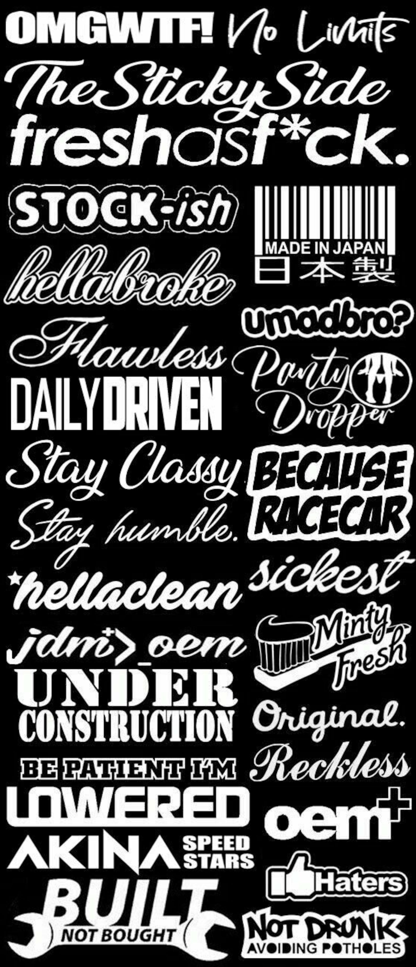 JDM Mega Sticker Pack Lot of 27 Decals Low Race Drift Dope Low | Etsy
