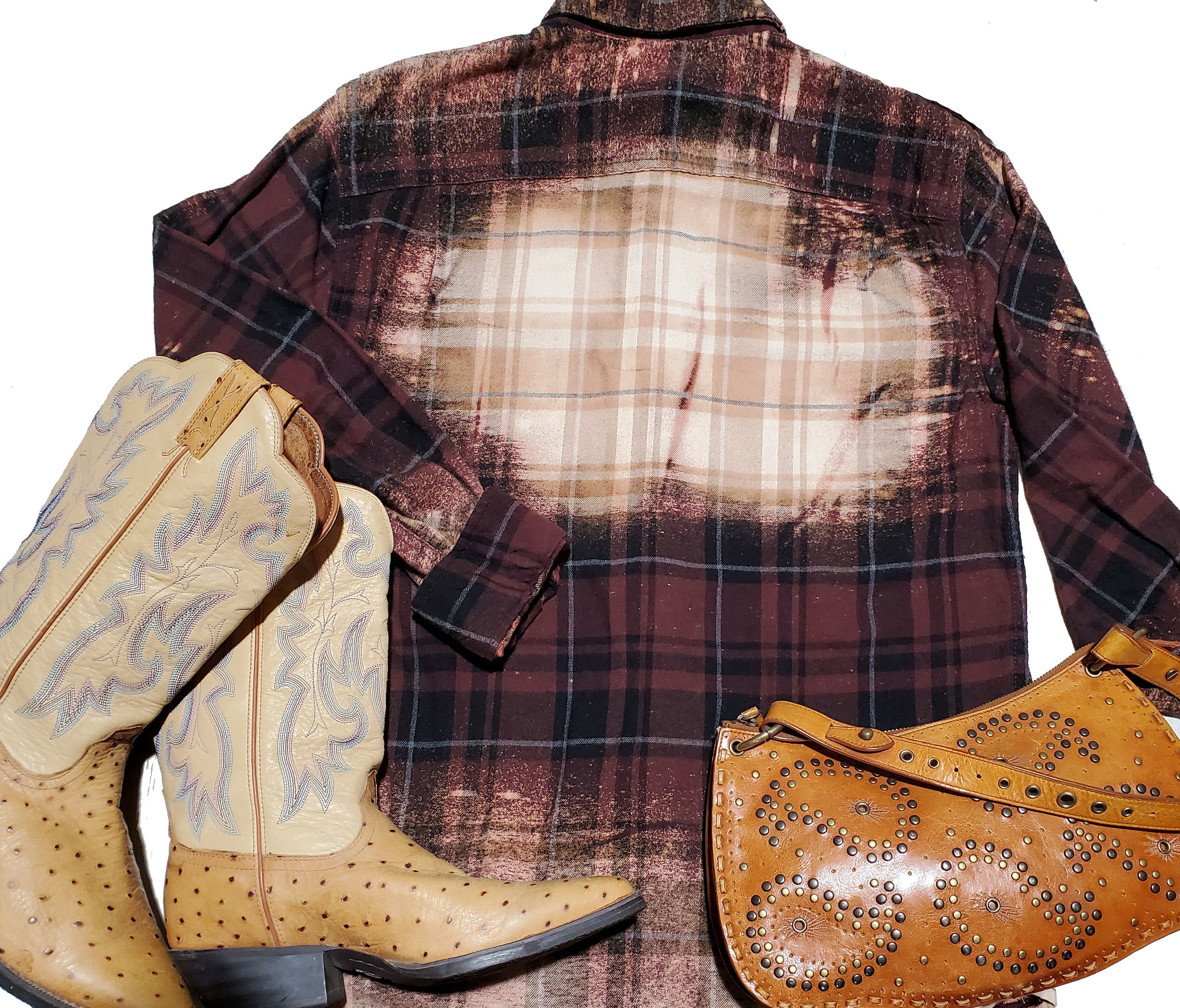 Flannel Western Mock Up, Wood Background, Southern Black Flannel Mock ...