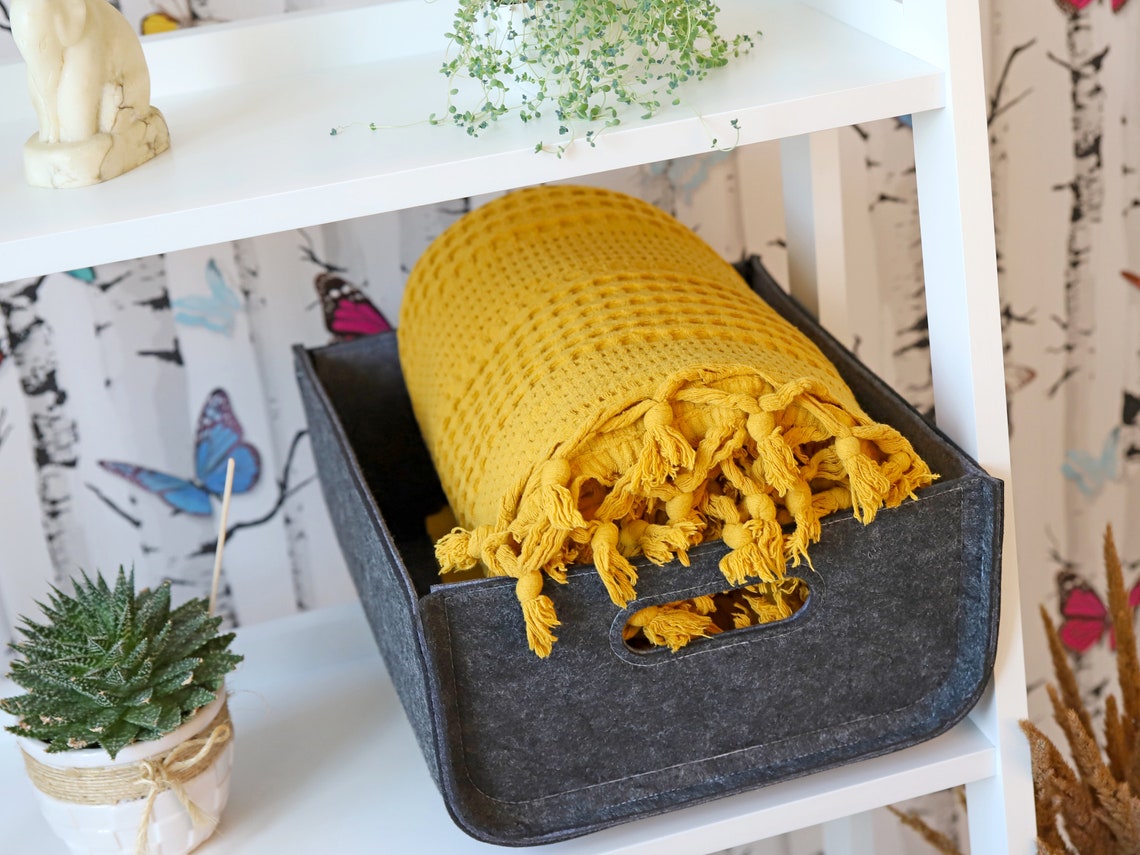 Felt Storage Box / Felt Storage Basket / Long Strong Storage - Etsy