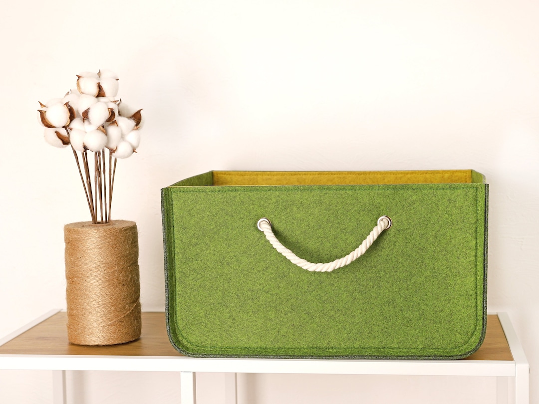 Felt Storage Basket / Felt Storage Box/ Flat Felt Basket / Clothes ...