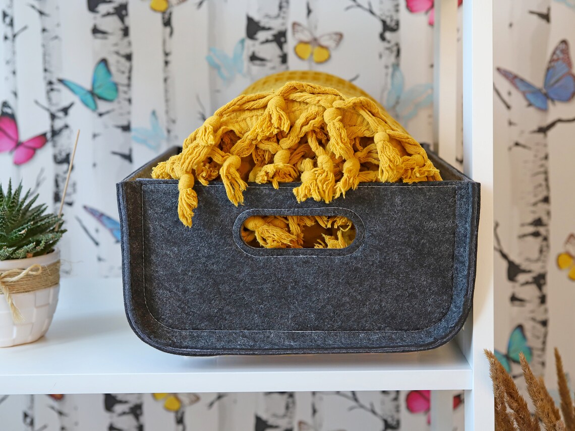 Felt Storage Box / Felt Storage Basket / Long Strong Storage - Etsy