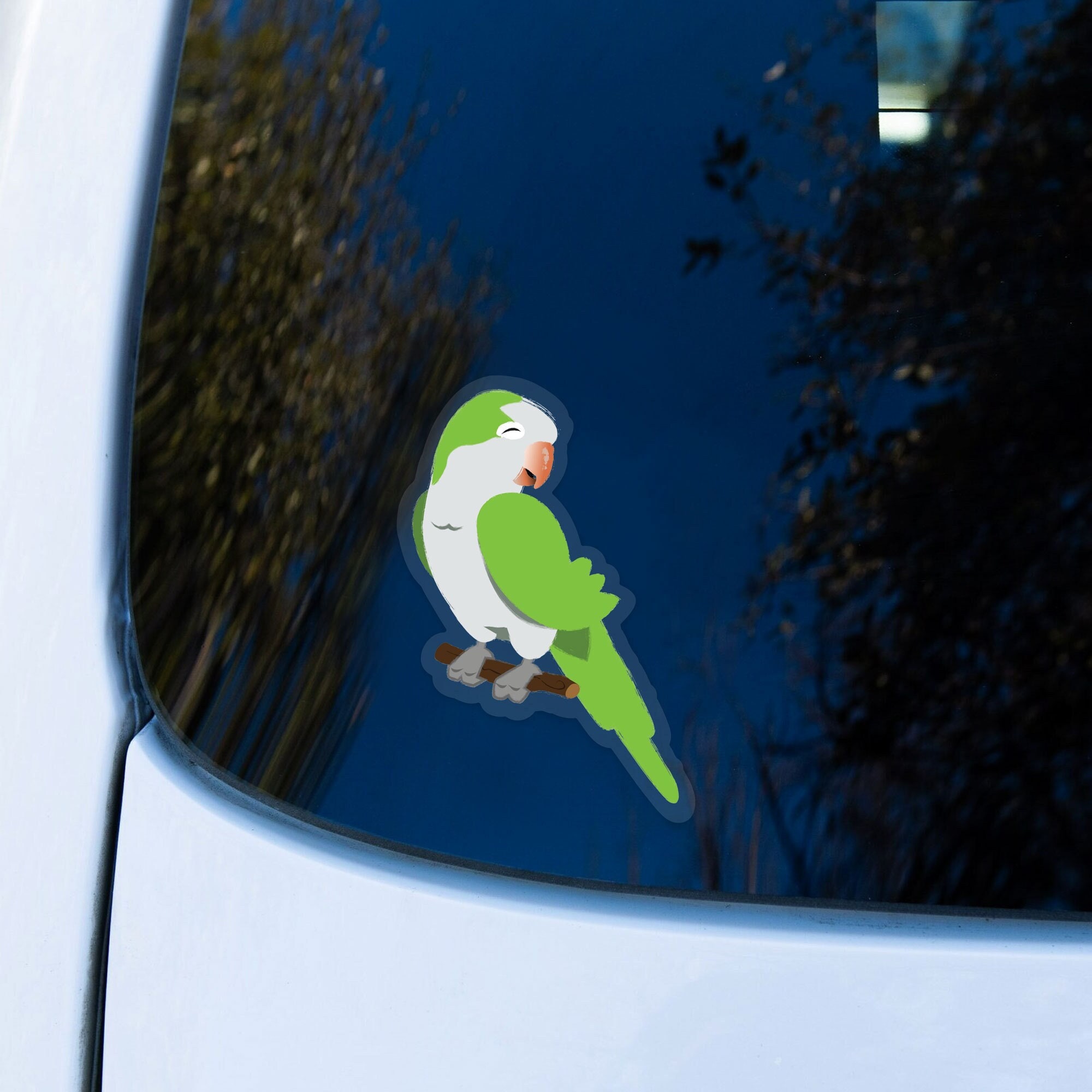 Green Quaker Parrot Monk Parakeet Vinyl Bird Sticker - Etsy