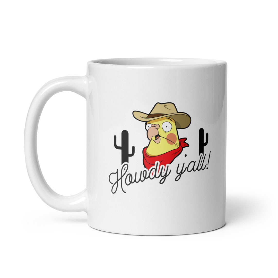 Howdy Y'all Western Cockatiel Bird Mug Yellow Cockatiel - Etsy