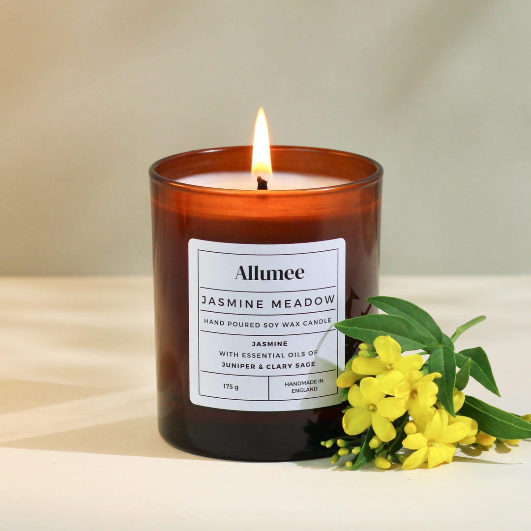 Jasmine Meadow Scented Candle: Juniper & Clary Sage, Eco Soy Wax - Etsy