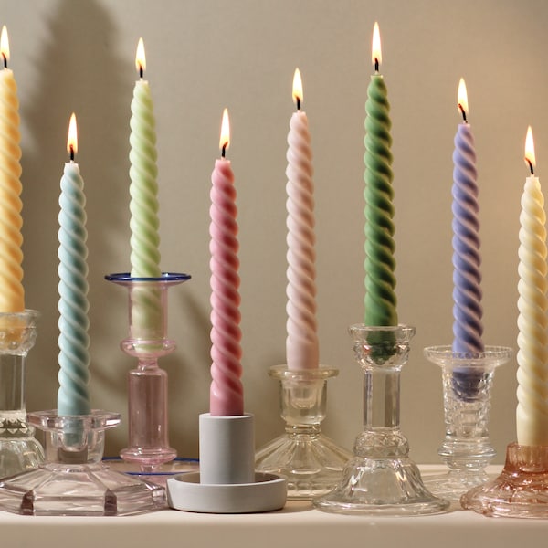 Twisted Pastel Candles - Etsy