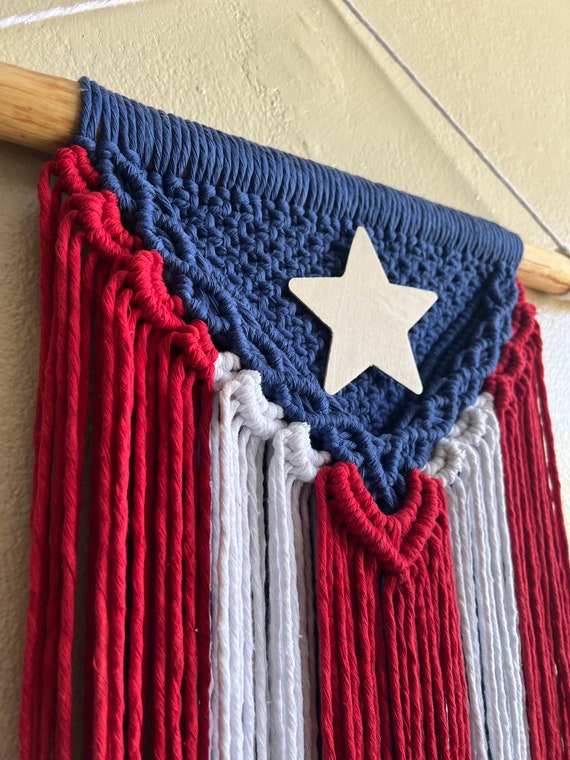 Macrame Puerto Rican Flag - Etsy