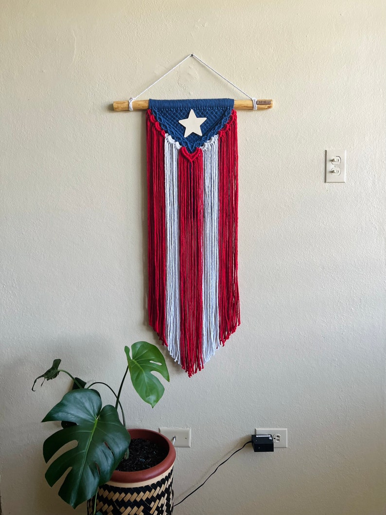 Macrame Puerto Rican Flag - Etsy