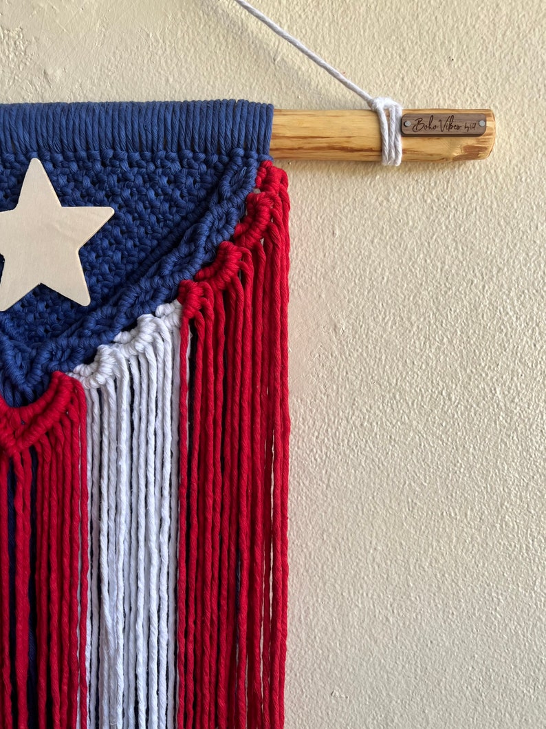 Macrame Puerto Rican Flag - Etsy