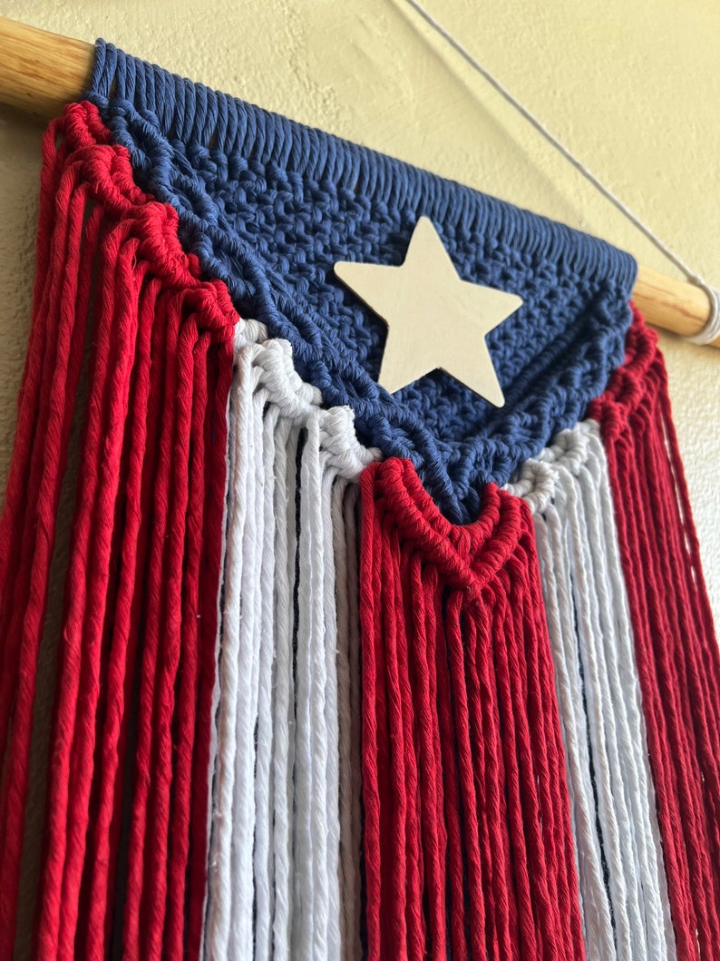 Macrame Puerto Rican Flag - Etsy